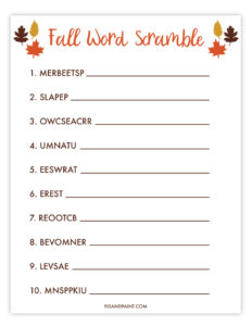 15 Free Printable Fall Games and Activities - Pjs and Paint