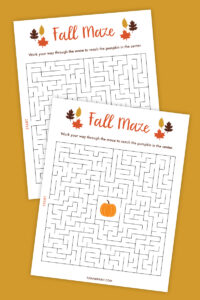 Free Printable Fall Maze - Pjs and Paint