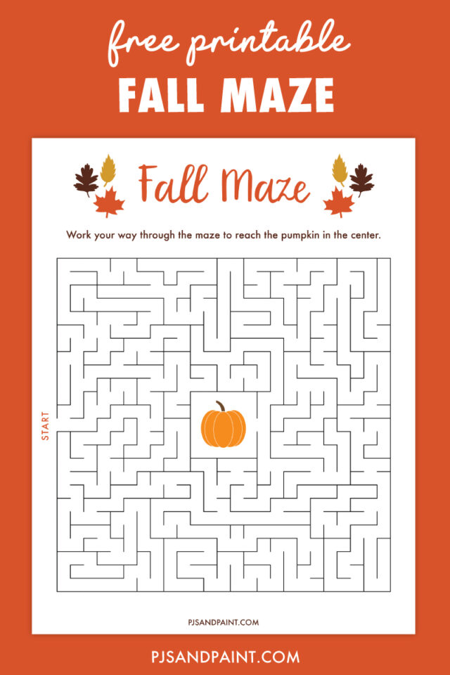 Free Printable Fall Maze - Pjs and Paint