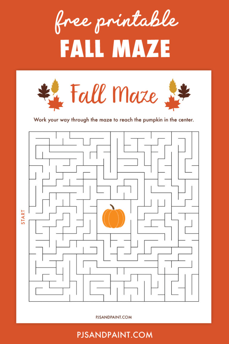 Free Printable Fall Maze - Pjs and Paint
