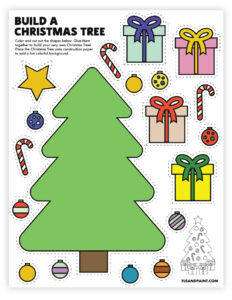 8 Free Printable Christmas Themed Cut and Paste Projects - Pjs and Paint