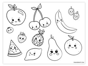 7 Free Printable Food Themed Coloring Pages - Pjs and Paint