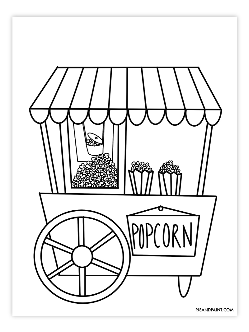 7 Free Printable Food Themed Coloring Pages - Pjs and Paint