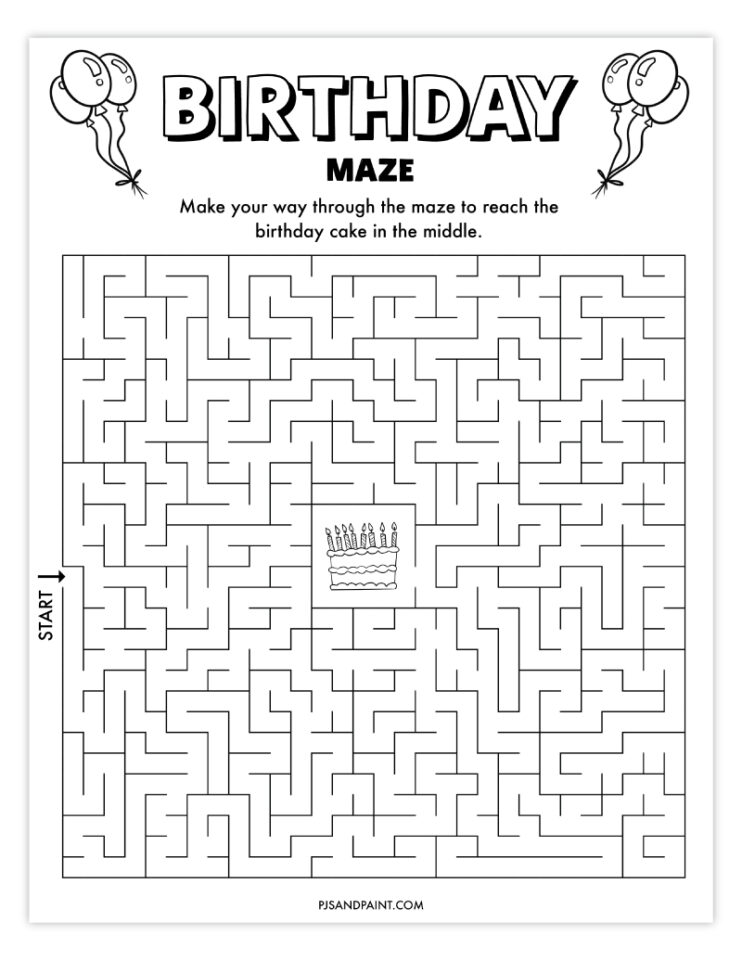 20 Free Printable Mazes - Pjs and Paint