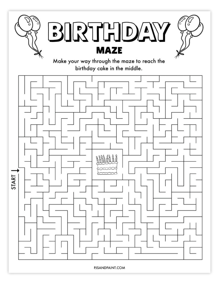20 Free Printable Mazes - Pjs and Paint
