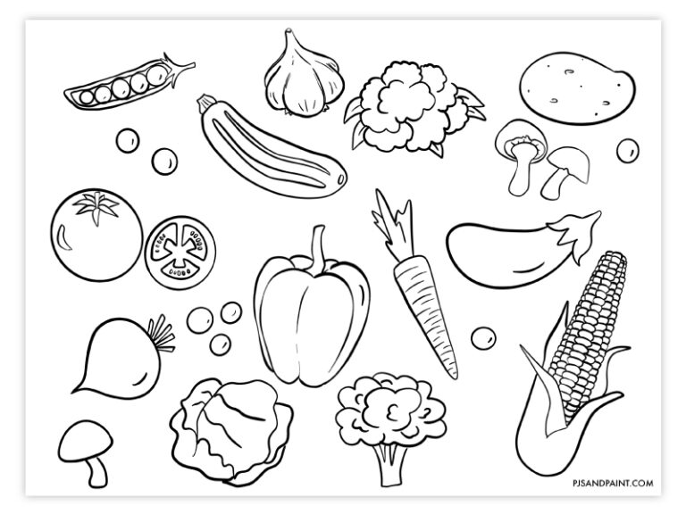 7 Free Printable Food Themed Coloring Pages - Pjs and Paint