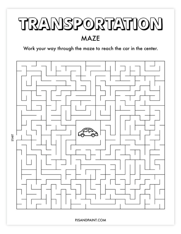 20 Free Printable Mazes - Pjs and Paint