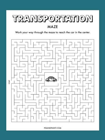 Free Printable Transportation Word Search - Pjs and Paint
