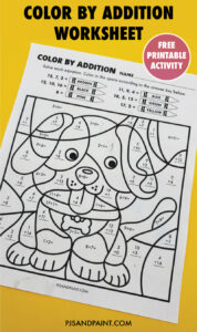 Free Printable Color by Addition Worksheet - Pjs and Paint