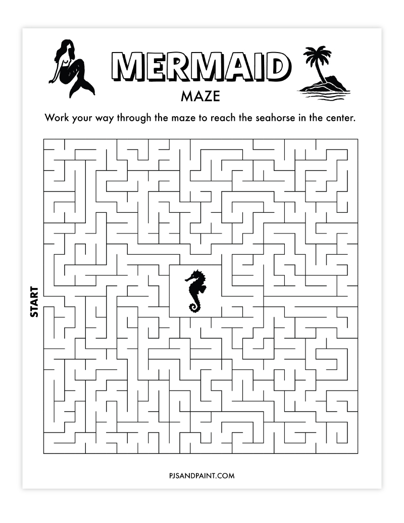 9 Free Printable Mermaid Games & Activities - Pjs and Paint