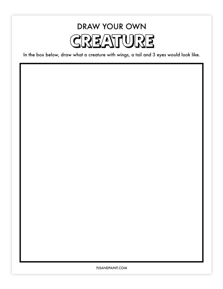 21 Free Printable Drawing Prompts for Kids - Pjs and Paint