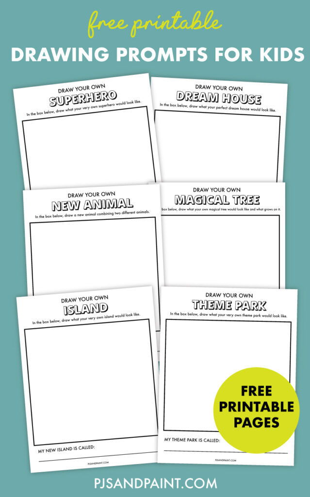 21 Free Printable Drawing Prompts for Kids - Pjs and Paint