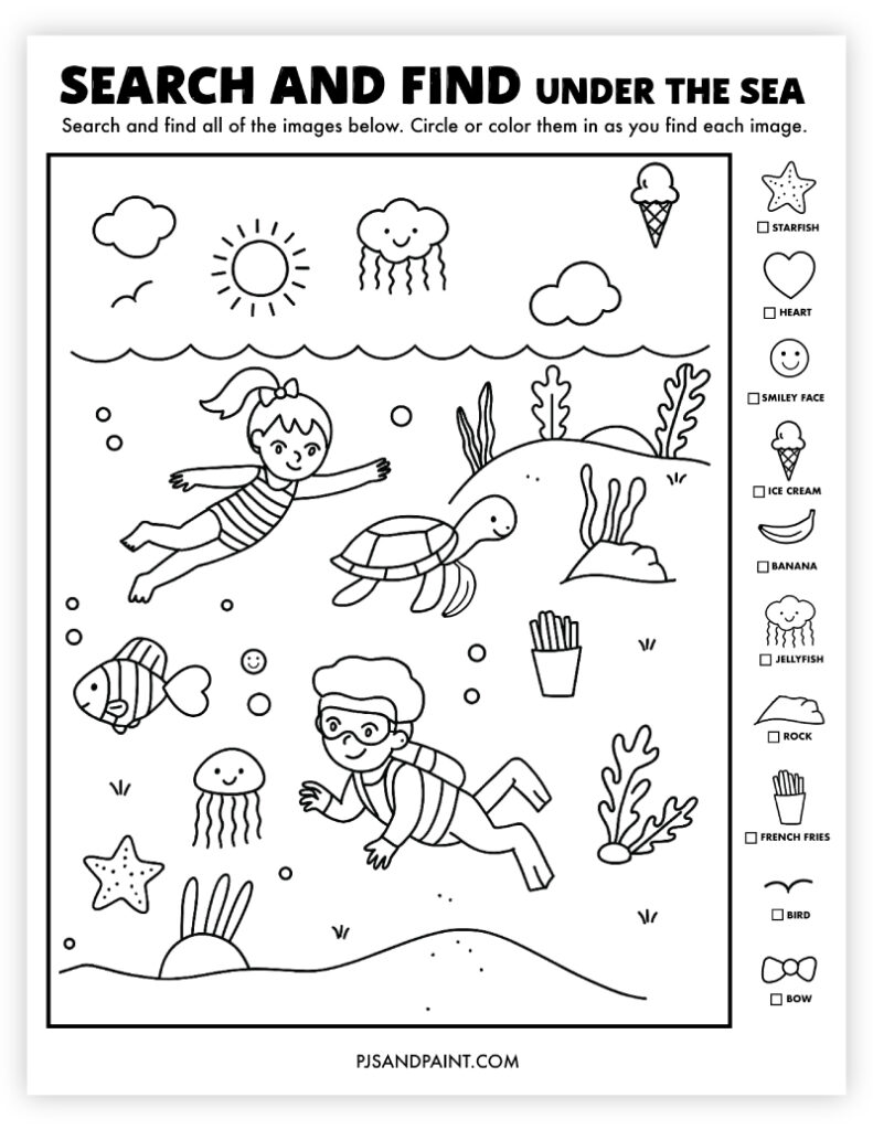 18 Free Printable Search and Find Activities - Pjs and Paint