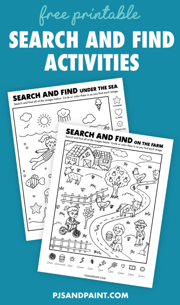 18 Free Printable Search and Find Activities - Pjs and Paint