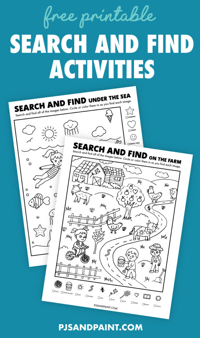 22 Free Printable Search and Find Activities - Pjs and Paint
