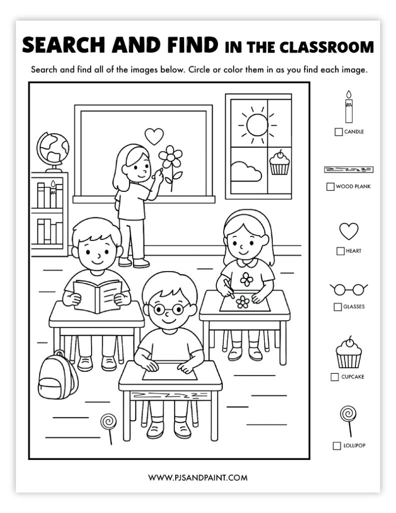 20 Free Printable Search and Find Activities - Pjs and Paint
