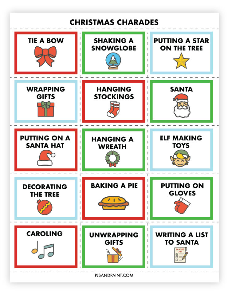 9 Free Printable Christmas Party Games for Families - Pjs and Paint