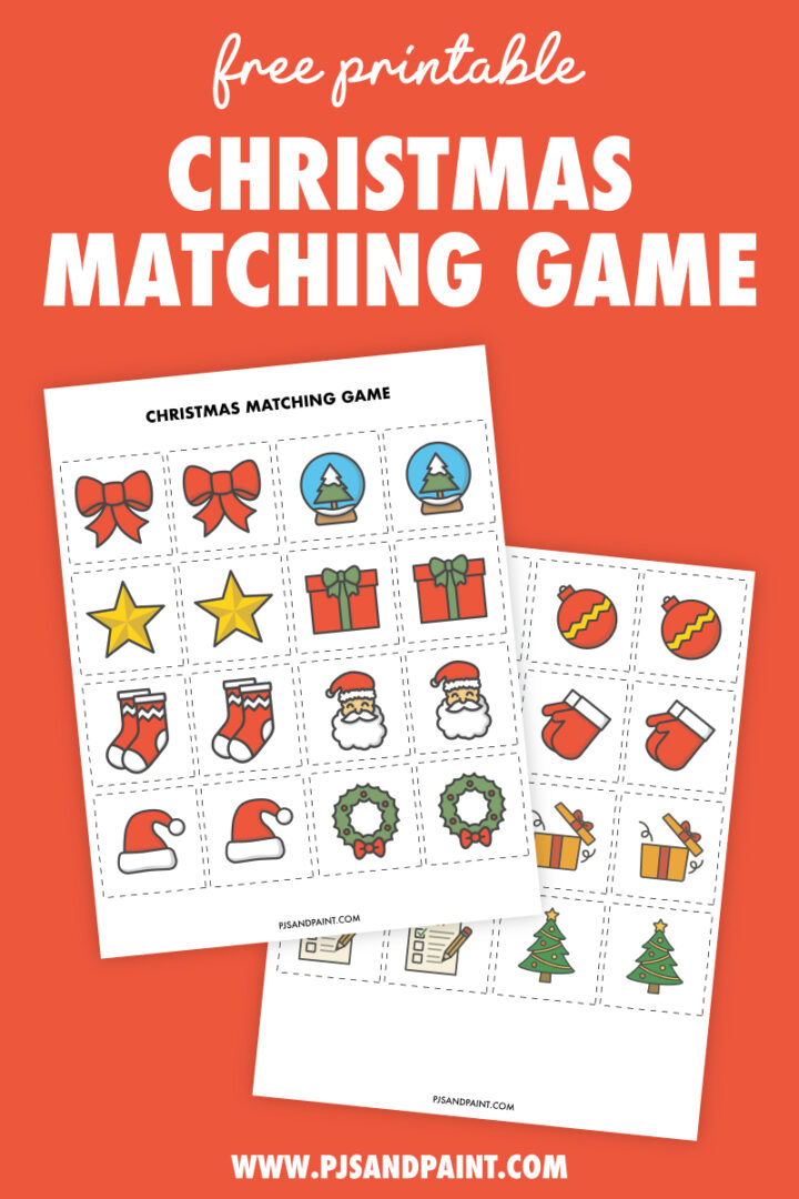 Free Printable Christmas Matching Game - Pjs and Paint