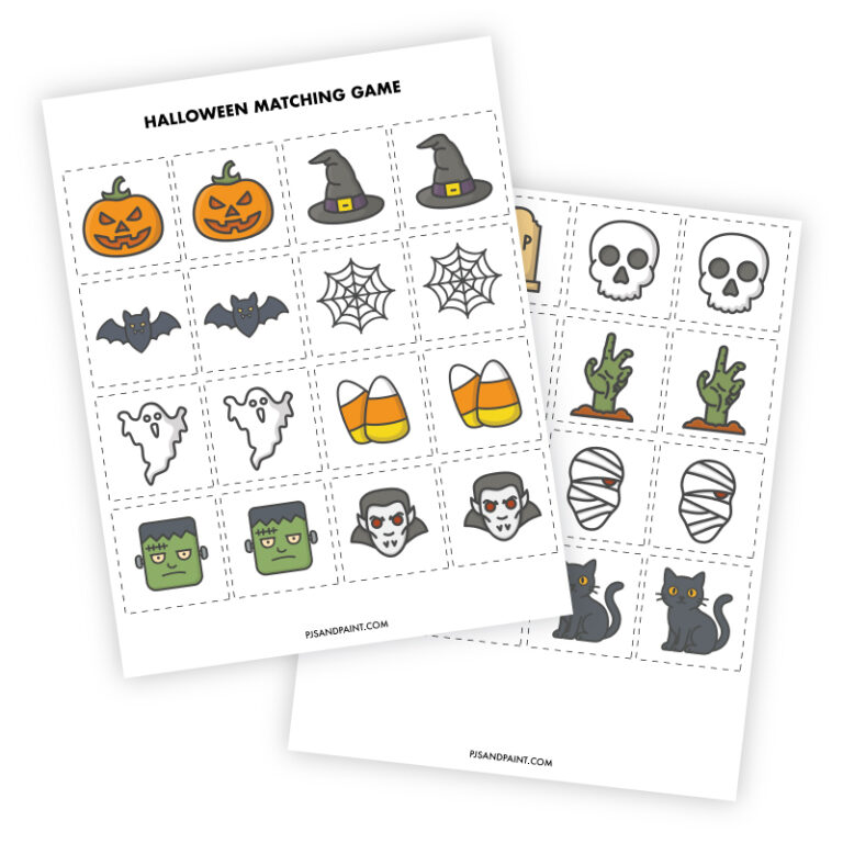 Free Printable Halloween Matching Game - Pjs and Paint