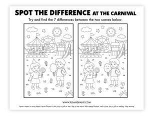 20 Free Printable Spot the Difference Games - Pjs and Paint