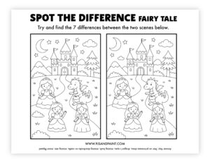 20 Free Printable Spot the Difference Games - Pjs and Paint