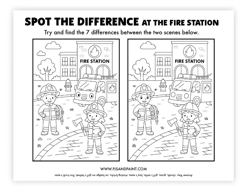 20 Free Printable Spot the Difference Games - Pjs and Paint