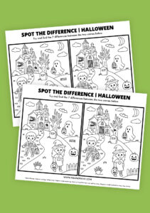 Free Printable Spot the Difference - Halloween - Pjs and Paint