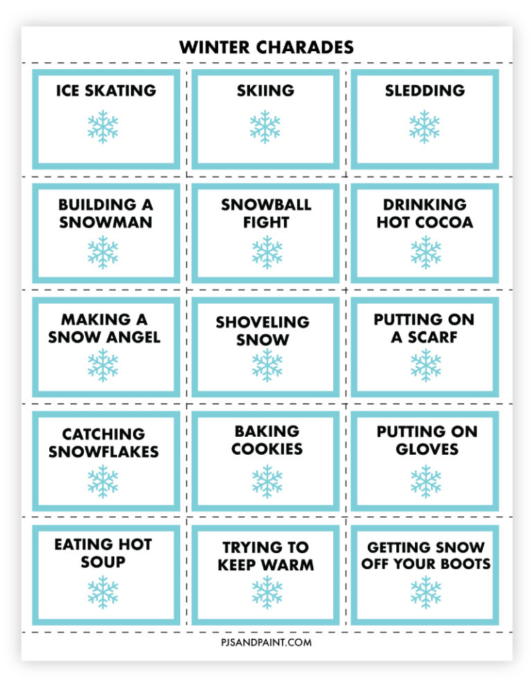 15 Free Printable Winter Games and Activities - Pjs and Paint