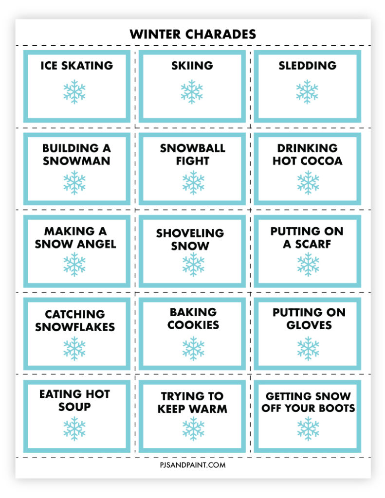 15 Free Printable Winter Games and Activities - Pjs and Paint