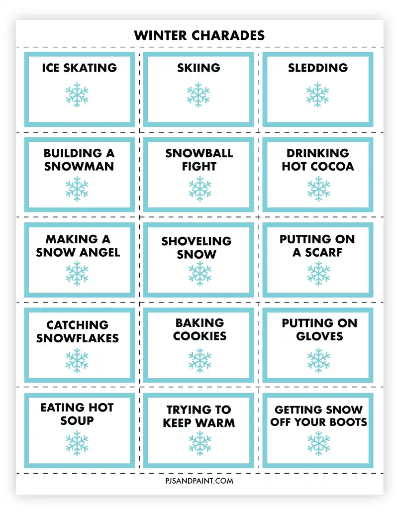 19 Free Printable Winter Games and Activities - Pjs and Paint