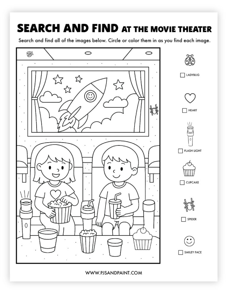 18 Free Printable Search and Find Activities - Pjs and Paint