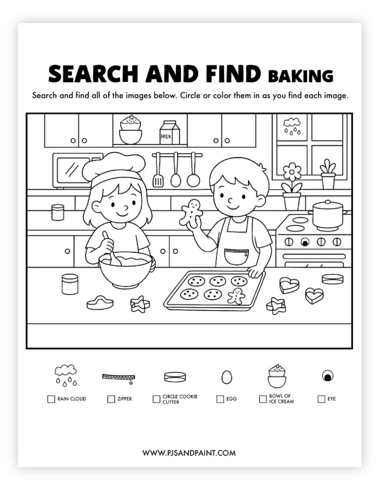 18 Free Printable Search and Find Activities - Pjs and Paint