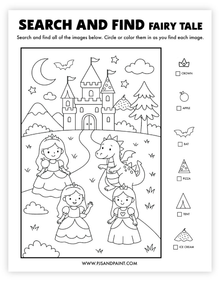 20 Free Printable Search and Find Activities - Pjs and Paint