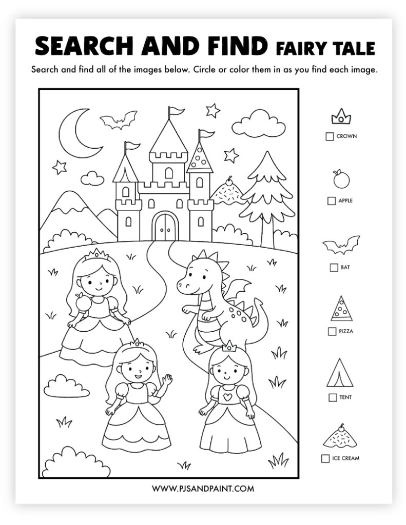 18 Free Printable Search and Find Activities - Pjs and Paint