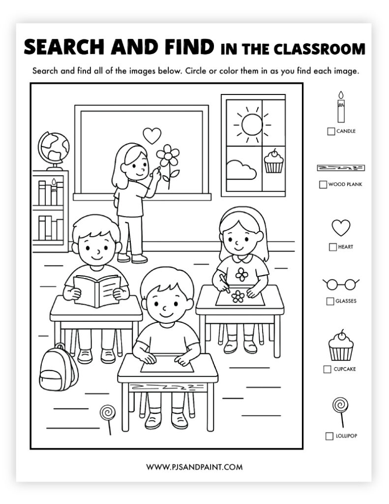 18 Free Printable Search and Find Activities - Pjs and Paint