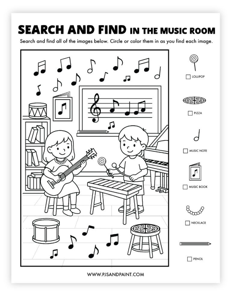 18 Free Printable Search and Find Activities - Pjs and Paint