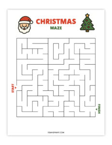 10 Free Printable Christmas Mazes - Pjs and Paint