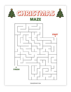 10 Free Printable Christmas Mazes - Pjs and Paint