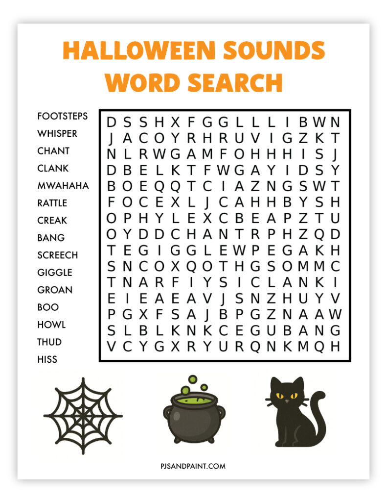 10 Free Printable Halloween Word Searches - Pjs and Paint