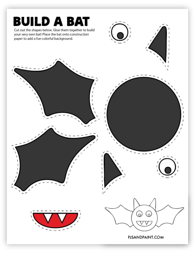 10 Full Color Halloween Themed Cut and Paste Crafts - Pjs and Paint