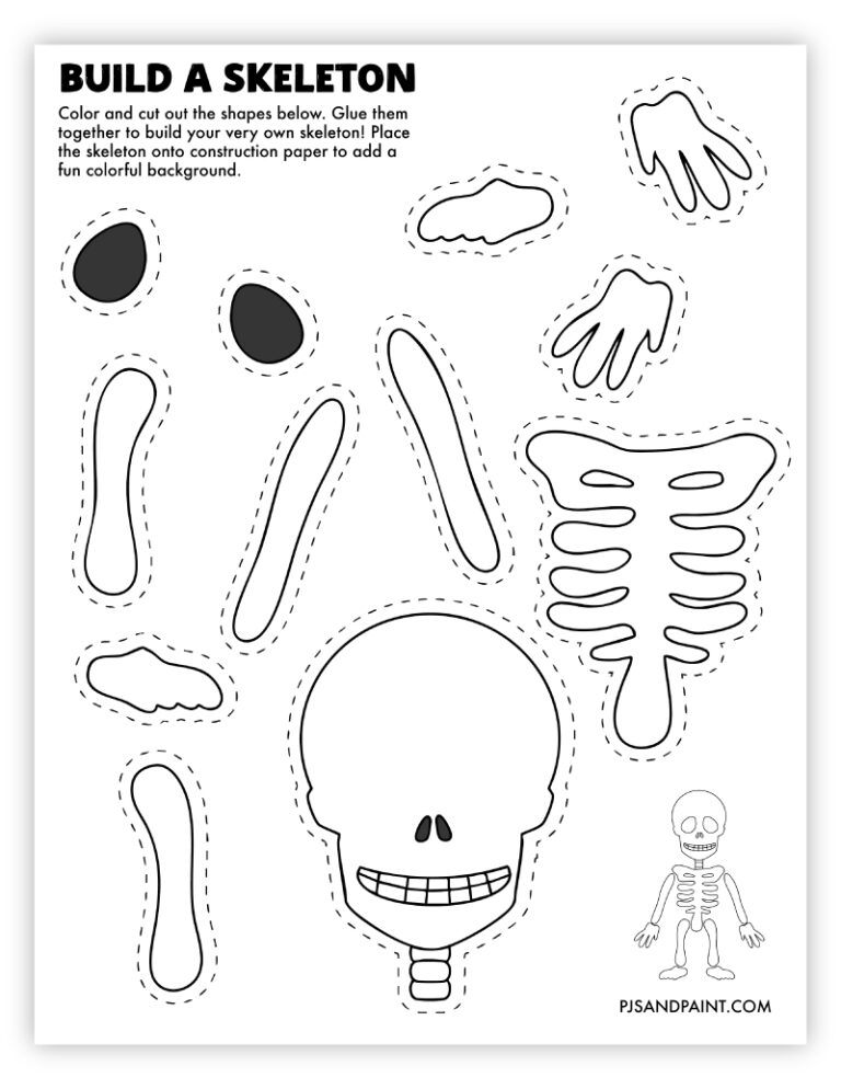 10 Full Color Halloween Themed Cut and Paste Crafts - Pjs and Paint