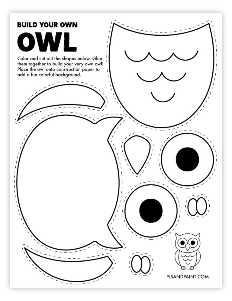 48 Free Printable Build Your Own Animal Crafts - Pjs and Paint