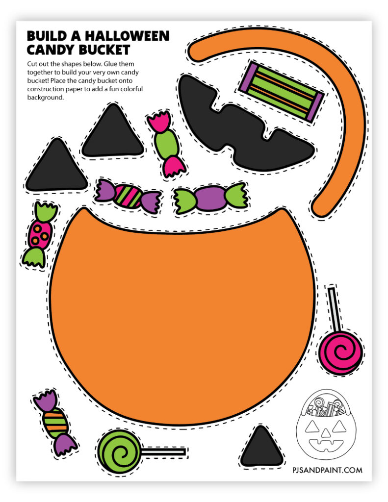 10 Full Color Halloween Themed Cut and Paste Crafts - Pjs and Paint