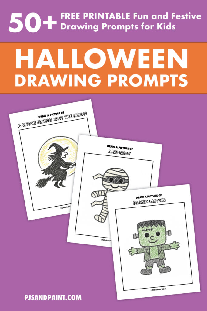 26 Free Printable Halloween Drawing Prompts - Pjs and Paint