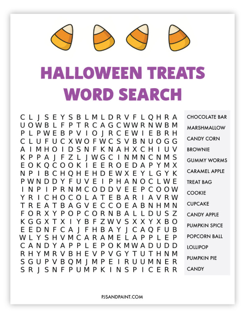 10 Free Printable Halloween Word Searches - Pjs and Paint