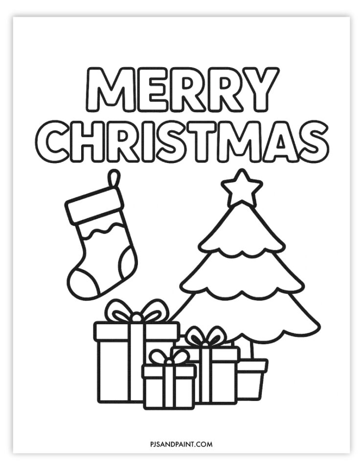 16 Free Printable Christmas Coloring Pages for Kids - Pjs and Paint