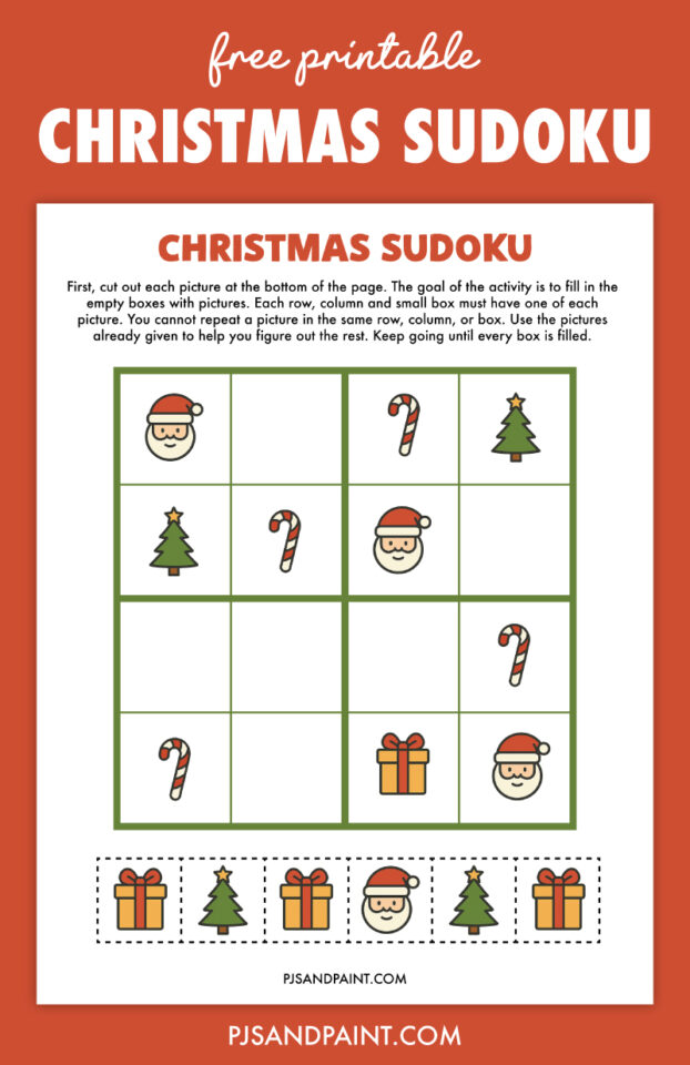 Free Printable Christmas Sudoku Puzzle - Pjs and Paint