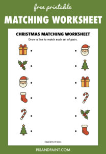 Free Printable Christmas Matching Worksheet - Pjs and Paint