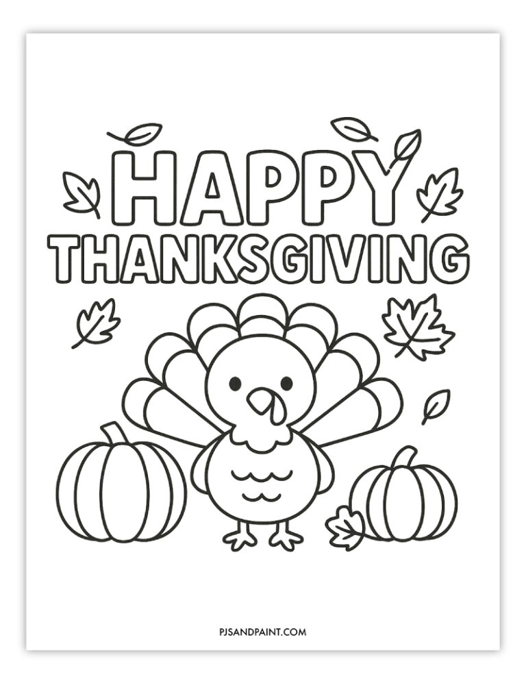 10 Free Printable Thanksgiving Coloring Pages - Pjs and Paint