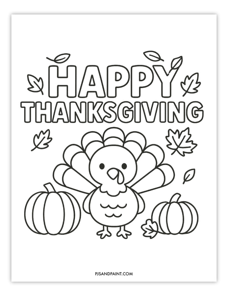 10 Free Printable Thanksgiving Coloring Pages - Pjs and Paint